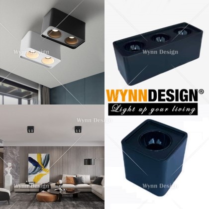 Wynn Design [Square Black] Surface Eyeball Set with LED Bulb Surface ...
