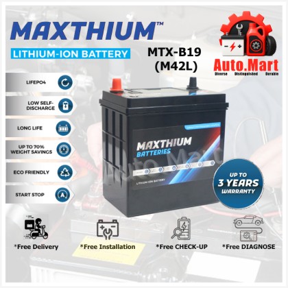 Bateri Kereta / Car Battery - Maxthium - LiFePO4 - MTX-B19 (M42L ...