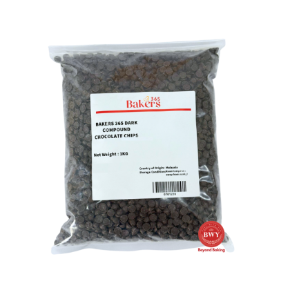 BAKERS 365 DARK COMPOUND CHOCOLATE CHIPS 1KG | Baking Items Supply ...