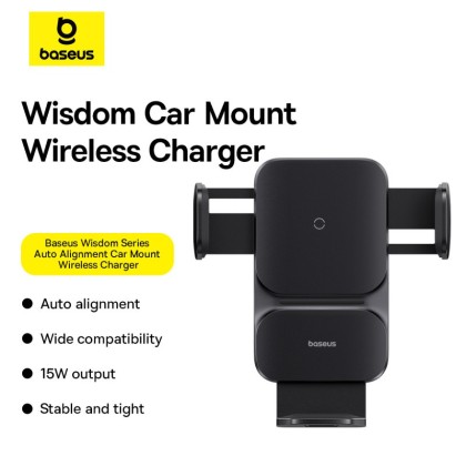Baseus 15W Automatic Alignment Car Phone Holder Wireless Charger Mount ...