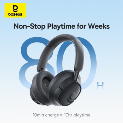 Baseus Bass BH1 Bluetooth 6.0 Wireless Noise Cancelling Headphones with ...