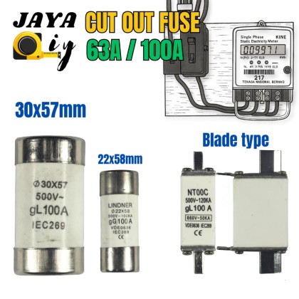 [FUSE only] 63A / 100A Ceramic Tube Cut Off Fuse For Electrical Cut Off ...
