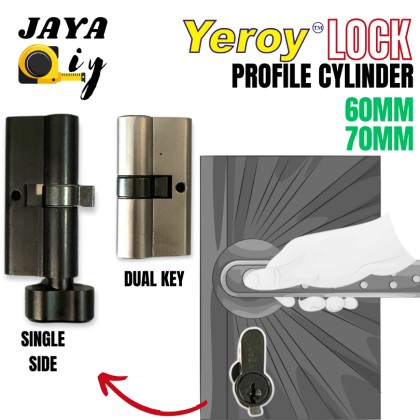 [HEAVY DUYT] YEROY (60MM / 70MM) Dual Aluminium Mortise Door Cylinder ...