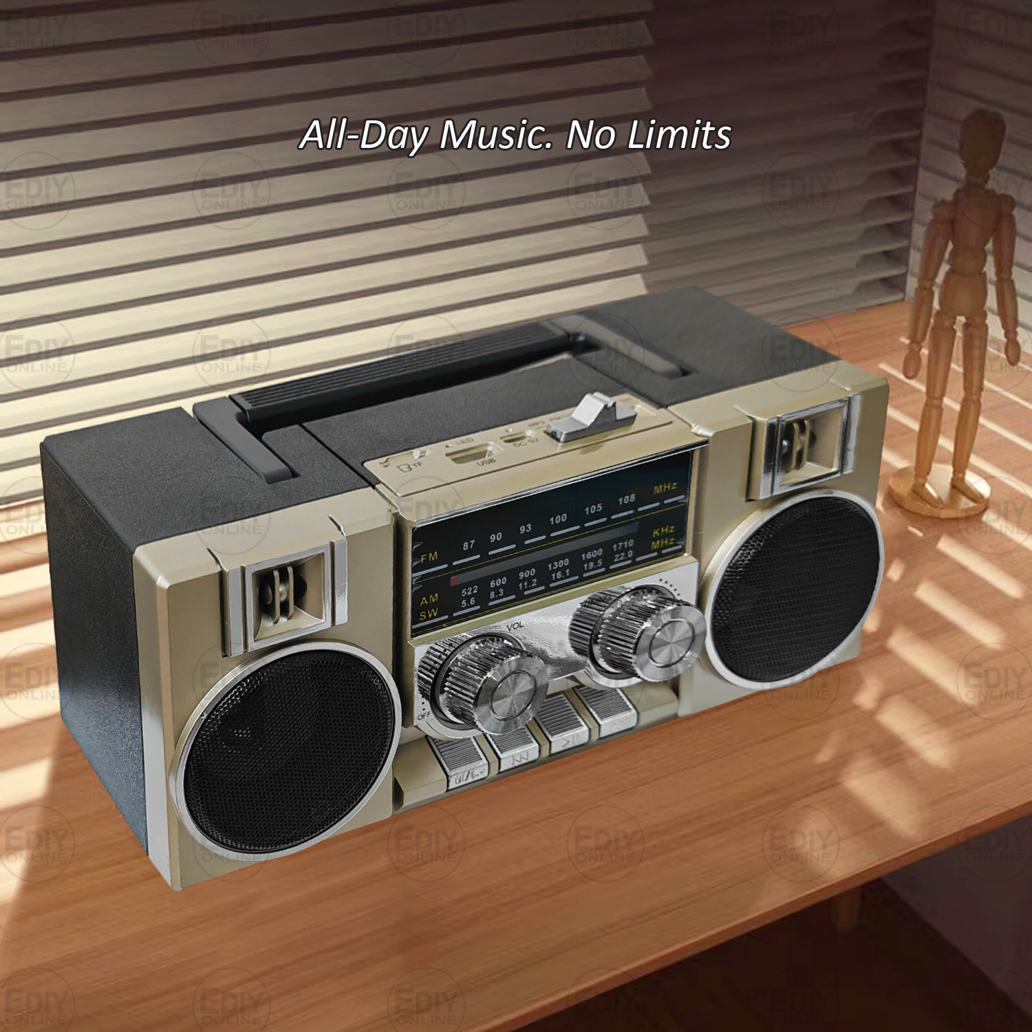 【NEW】 Classic Old School Radio FM AM SW Receiver Rechargeable Bluetooth ...