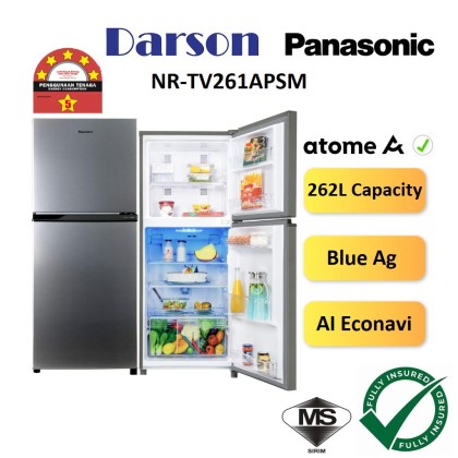 Panasonic Refrigerator 2 Door Inverter 262L Fridge Peti Sejuk Peti Ais ...