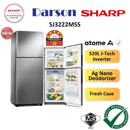 Sharp Refrigerator 2 Door Inverter 320L Fridge Peti Sejuk Peti Ais 2 ...