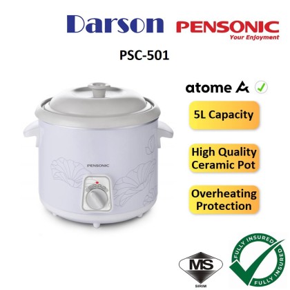 Pensonic Electric Slow Cooker With Excellent Ceramic Pot and Lid 5.0L ...