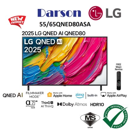 2025 LG QNED80 55 / 65 Inch QNED AI TV HDR10 55" / 65" 4K Smart TV ...