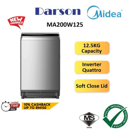 Midea Washing Machine 12.5KG Top Load Washer Mesin Basuh Auto Murah ...