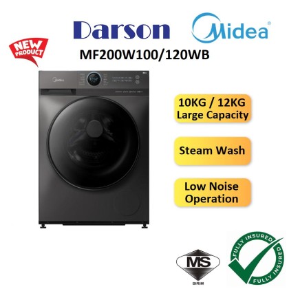 2026 Midea Front Load Washing Machine Inverter 10KG / 12KG With Steam ...