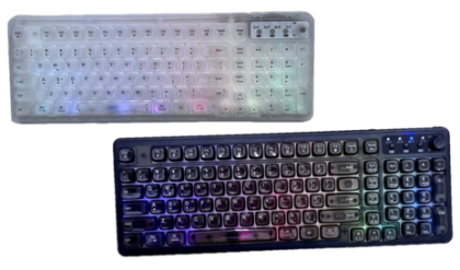 RGB Transparent Wireless Rechargeable Keyboard & Mouse (Bluetooth + 2 ...