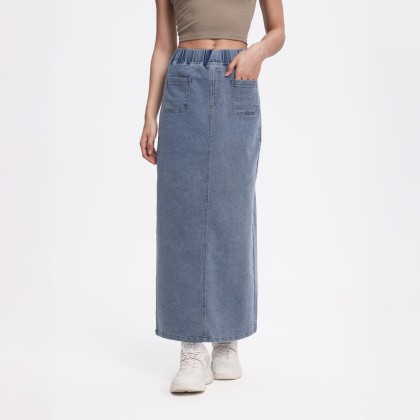 ELGINI E16341 Skirt Labuh Denim Wanita S-XXL | Ladies Denim Long Skirt ...