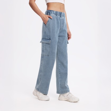 ELGINI E16335 Seluar Kargo Denim Potongan Longgar Wanita S-XXL | Ladies ...