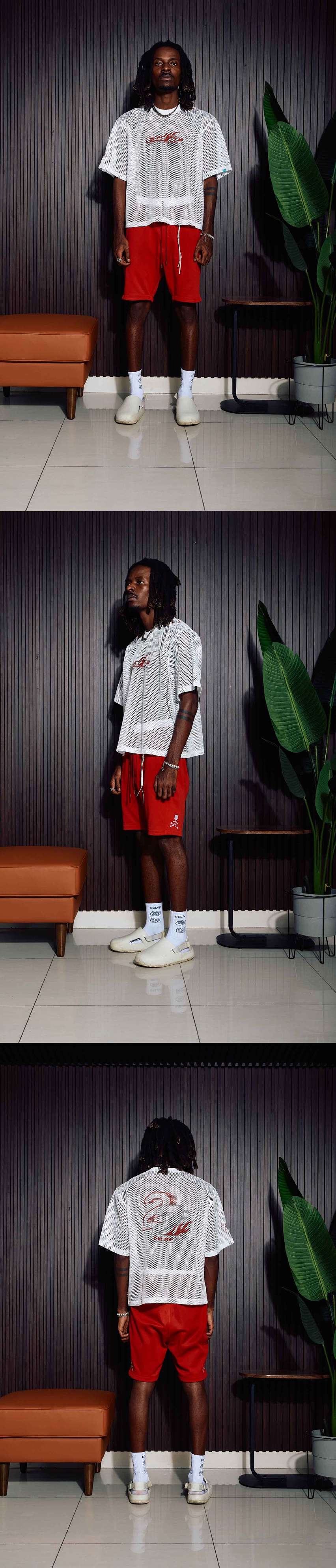 EGLAF MV MESH BOXY TEE (WHITE) | ENDLESS CLOTHING