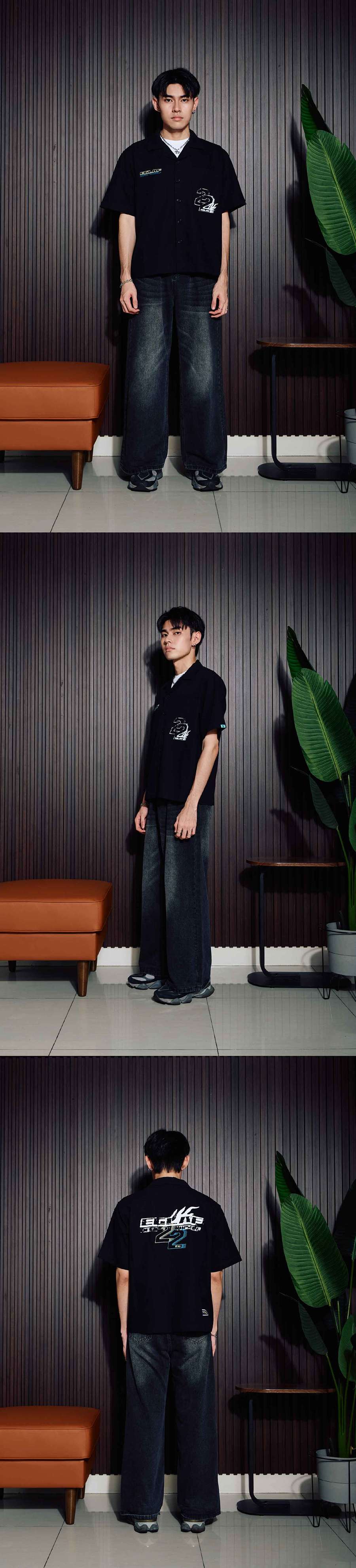 EGLAF MV BOXY SHIRT (BLACK) | ENDLESS CLOTHING