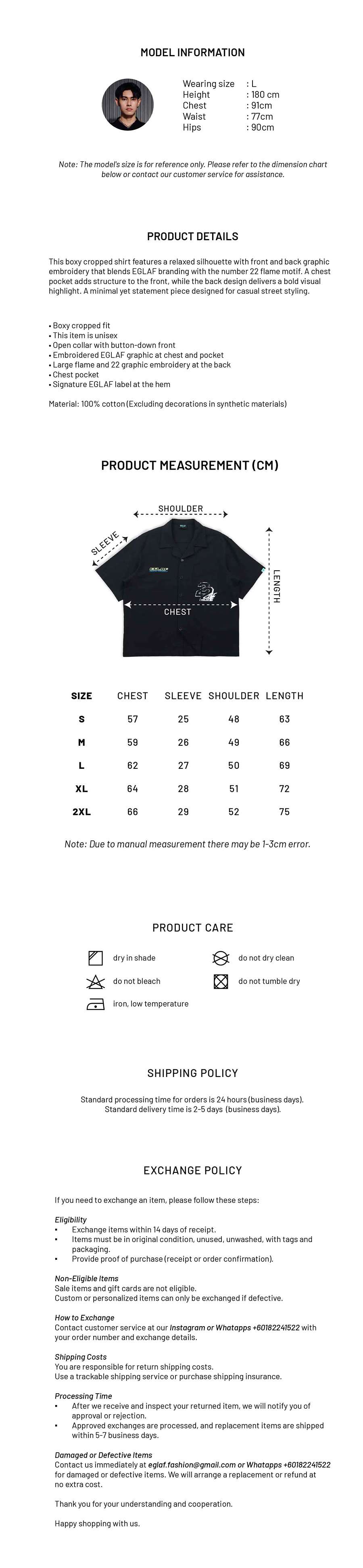 EGLAF MV BOXY SHIRT (BLACK) | ENDLESS CLOTHING
