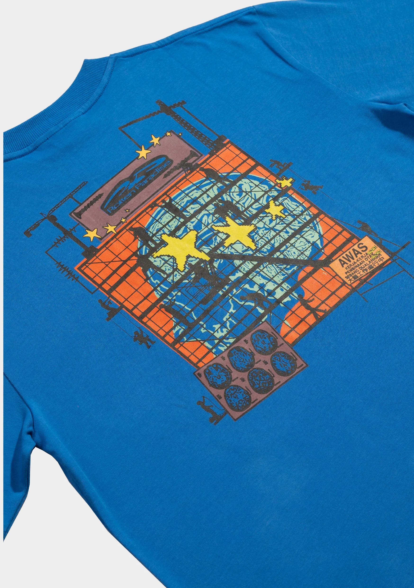 ROTTEN PARADISE WORKING BRAIN TEE(BLUE) | ENDLESS CLOTHING
