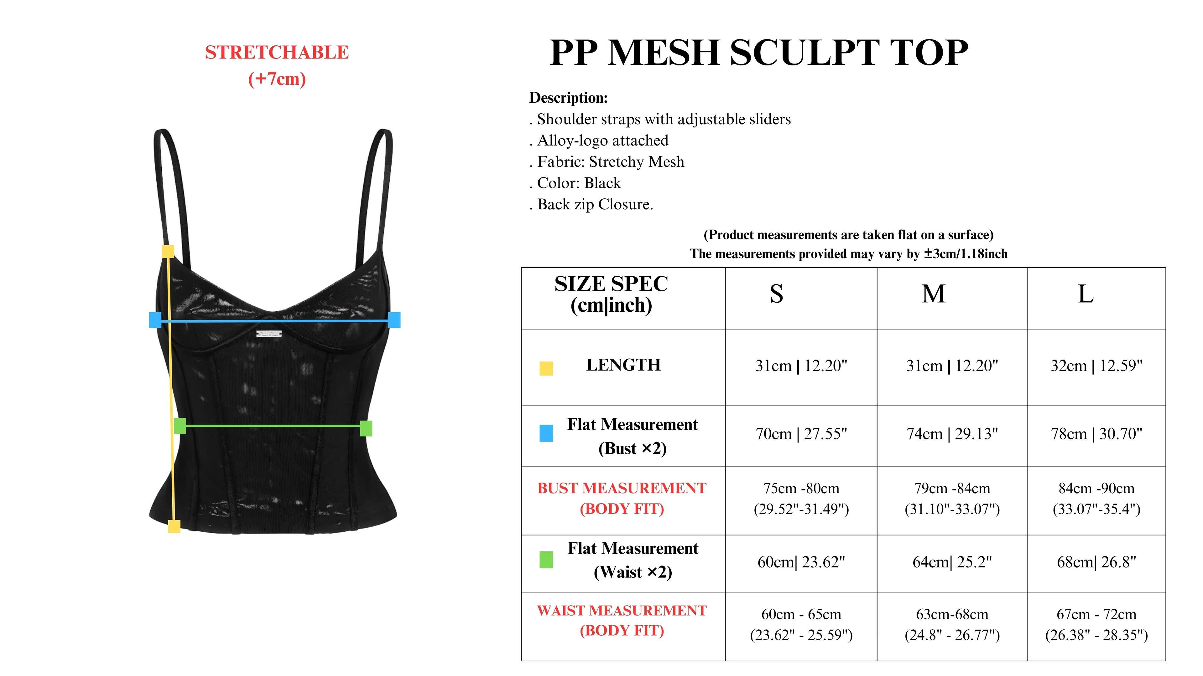 PUSH PUSH MESH SCULPT TOP (BLACK) | ENDLESS CLOTHING