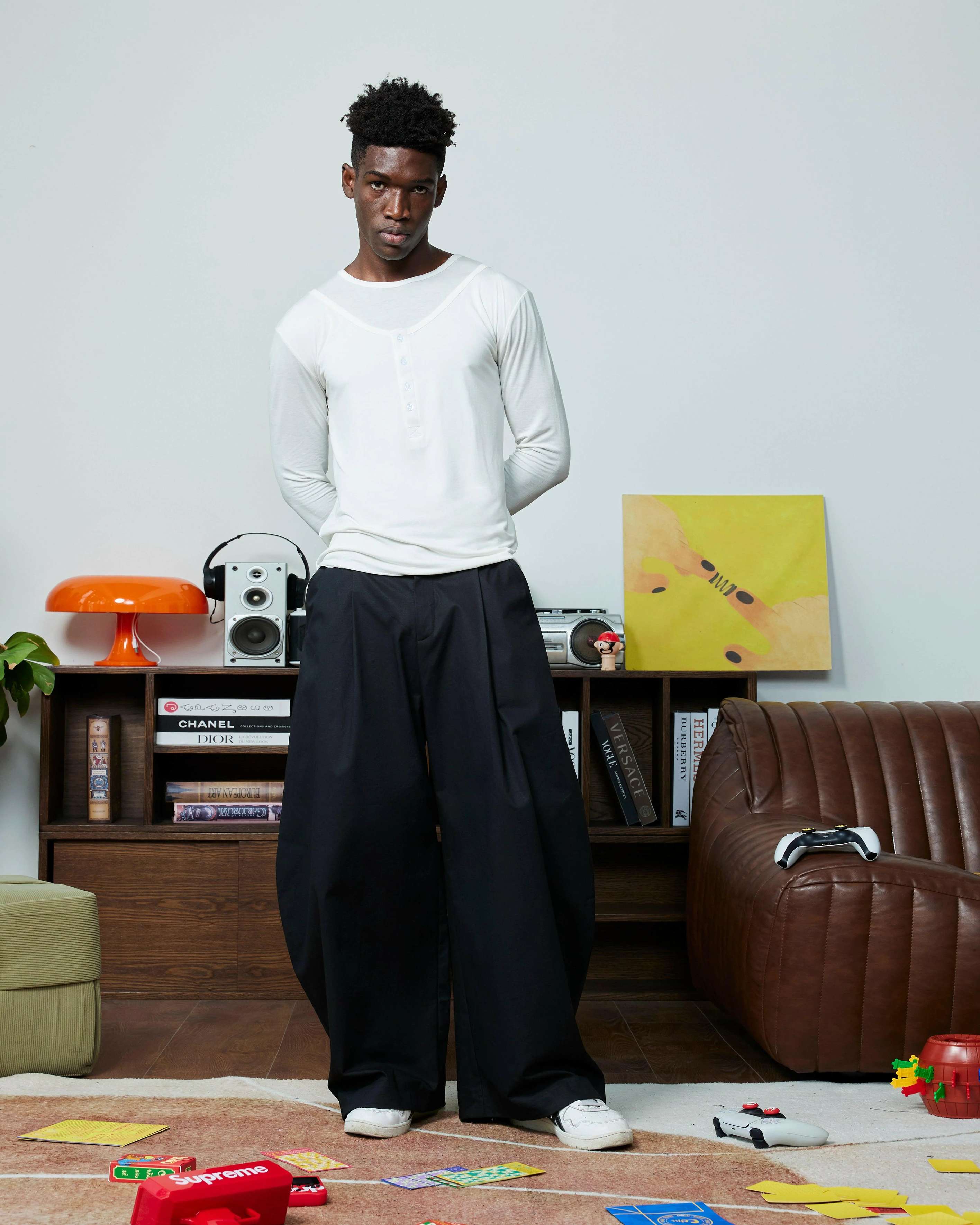 PUSH PUSH PP KHAKI PANTS (BLACK) | ENDLESS CLOTHING