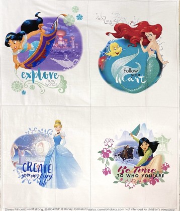 Disney Princesses Fabric Panel | Fabric Fanatics