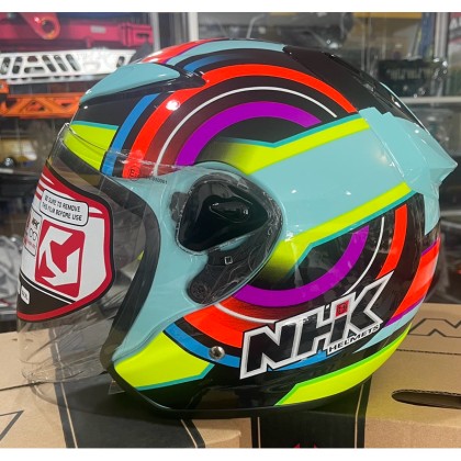 NHK R6 V2 XION LIGHT TOSCA YELLOW GLOSSY OPEN FACE HELMET (XL) | GT ...