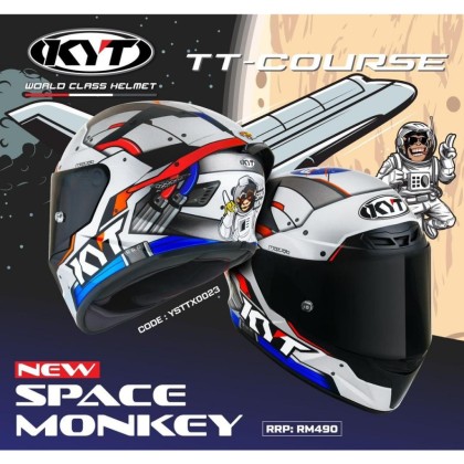 KYT TT COURSE SPACE MONKEY FULL FACE HELMET X0023 | GT Speed Bike Sdn Bhd