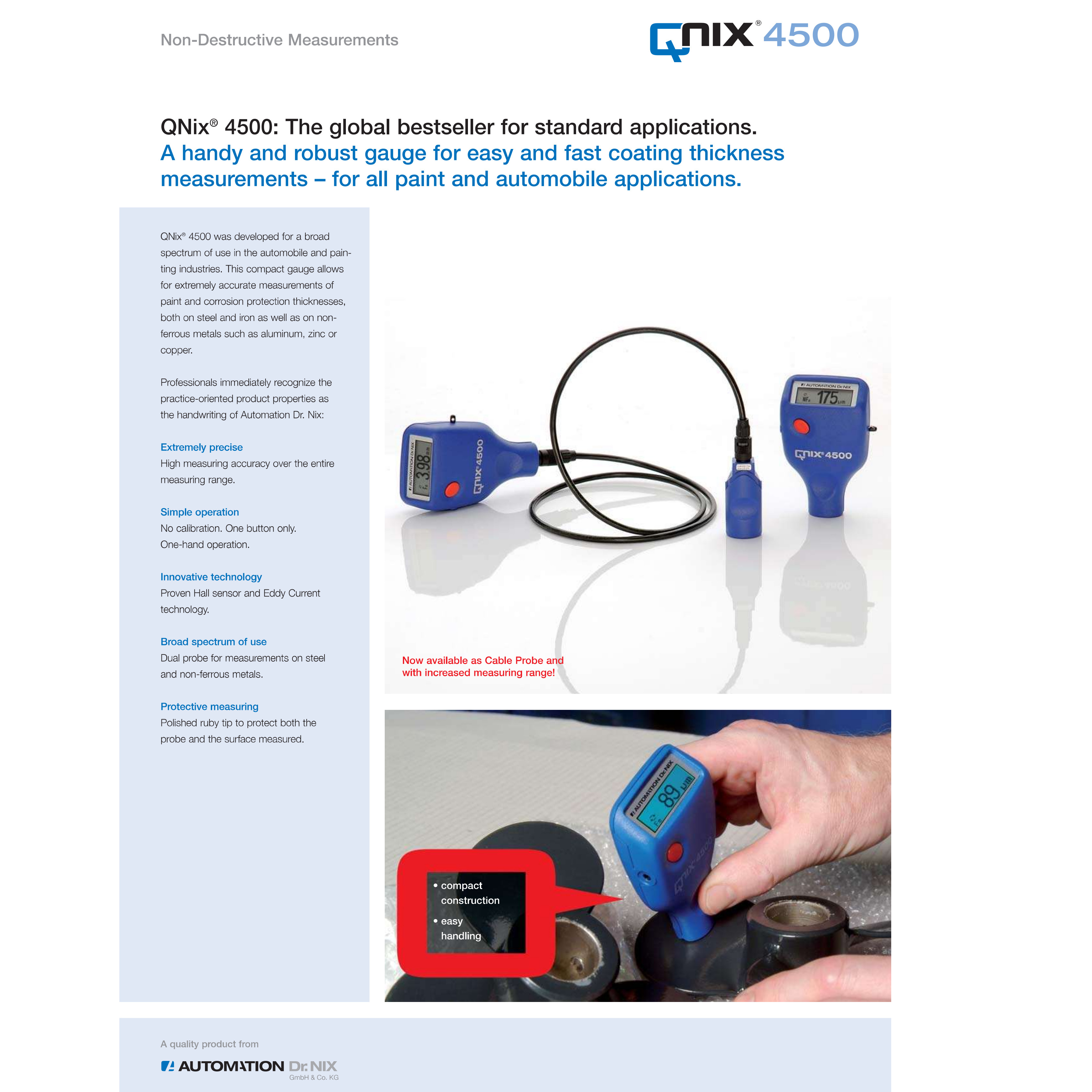 Qnix 4200 Digital Coating Thickness Gauge Paint Thickness Tester Fe 0 ...
