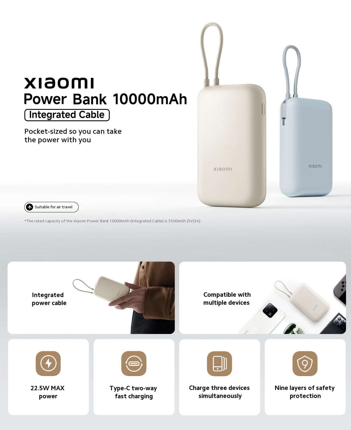 Xiaomi Power Bank 10000mAh (Integrated Cable) | Itronic Mobile Trading ...