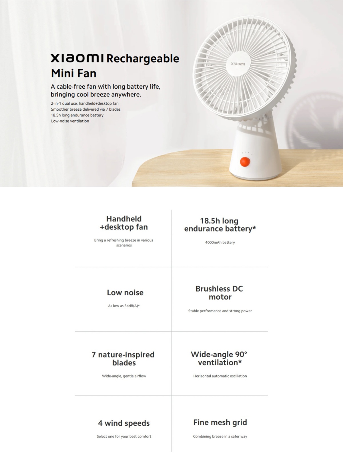 Xiaomi Rechargeable Mini Fan | Itronic Mobile Trading Sdn Bhd