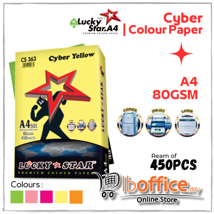 A4 LuckyStar Colour Paper 80gsm (Cyber Colour) | lboffice online store ...