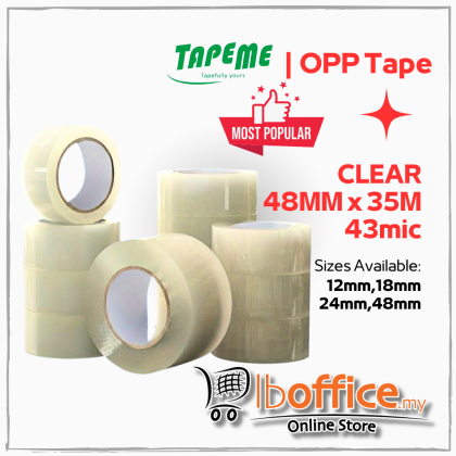 Tapeme Clear OPP tape 43mic - 48mm x 80m | lboffice online store | we ...