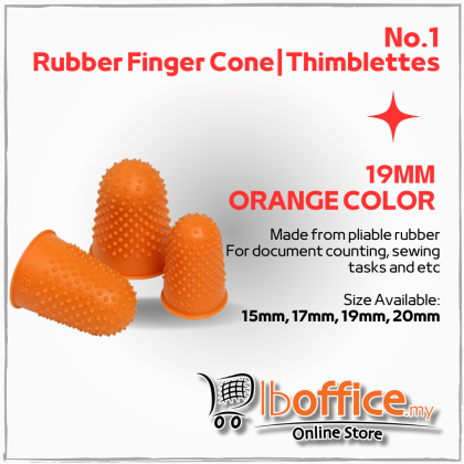 Thimblettes No.1 - 19mm - Orange Color (Rubber Finger Cone) | lboffice ...