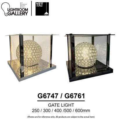 Modern E27 Outdoor Gate Lamp / Crystal Ball Pillar Gate Light ...