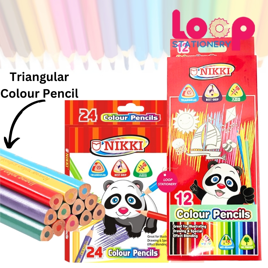 Nikki Triangular Colour Pencil 12/24 Colour Pensil