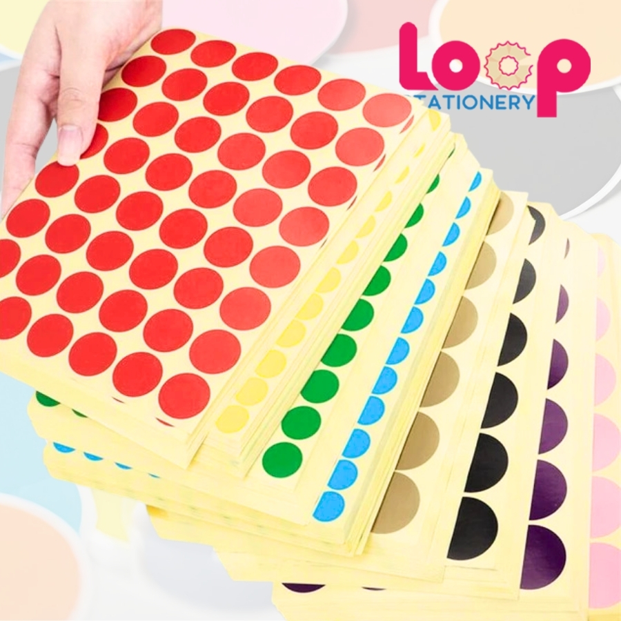 Sticker Label Round Shape Fluorescent Colour Round Shape All Sizes