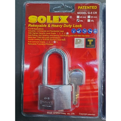 Solex heavy duty locks lock in various sizes brass chrome with long ...