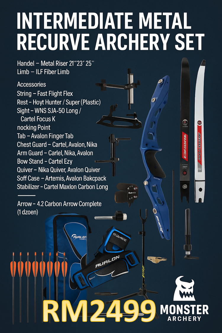 INTERMEDIATE METAL RECURVE ARCHERY SET | Monster Archery Kajang ...