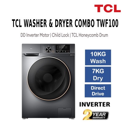 TCL TWF100-N12312EHA07e FRONT LOAD 10KG/7KG INVERTER DIRECT DRIVE ...