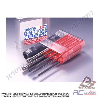Tamiya Tools 74023 Builder s 8 Screwdriver Set 74023