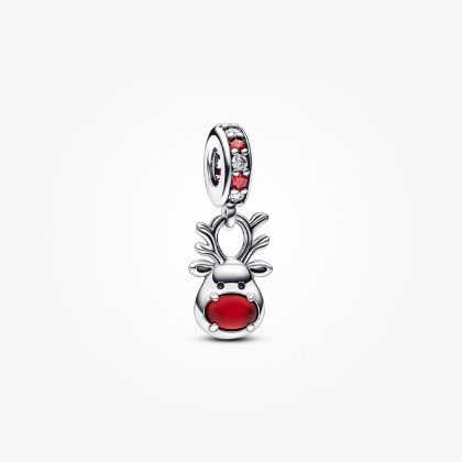 Pandora Red Nose Reindeer Murano Dangle Charm | Pandora Malaysia