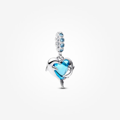 Pandora Blue Murano Glass Dolphins Dangle Charm | Pandora Malaysia