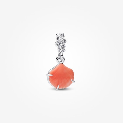 Pandora Coral-colored Shell Double Dangle Charm | Pandora Malaysia