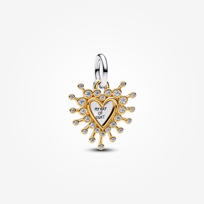 Pandora 14K Gold Plated Radiant Heart Double Dangle Charm | Pandora ...
