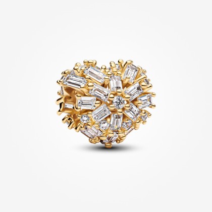 Pandora 14K Gold Plated Sparkling Heart Charm | Pandora Malaysia