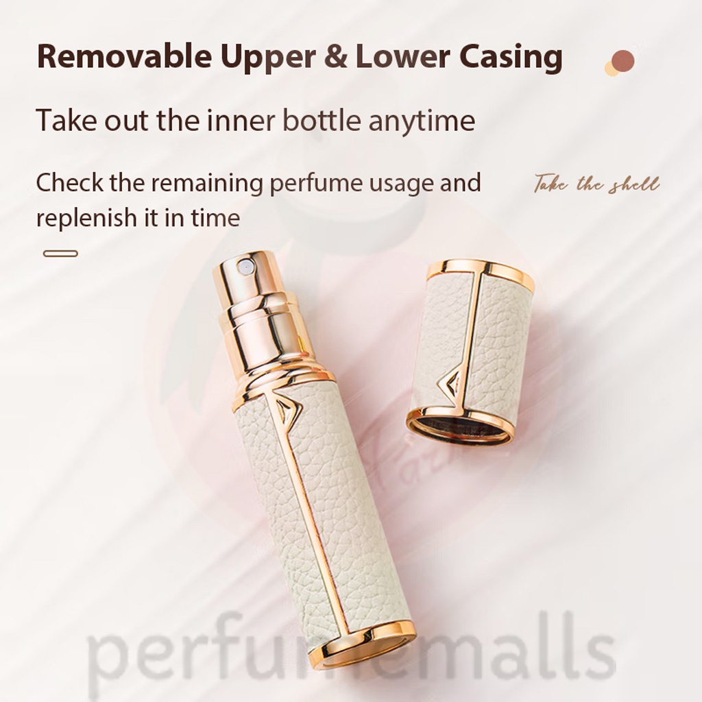 Refillable Perfume Bottle Alloy & PCTG & Real Calf Leather 高档牛皮香水分瓶 ...