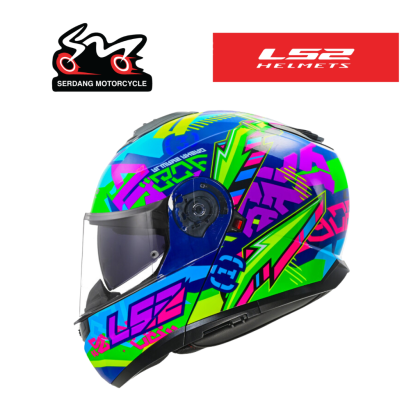 LS2 FF908 STROBE II SVENT BLUE GREEN | Serdang Motorcycle