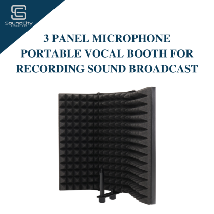 3 Panel Microphone Portable Vocal Booth For Recording Sound Broadcast ...
