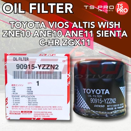 Toyota Genuine 90915-TA001 YZZE1 N2 Oil Filter Toyota Vios Altis Wish ...