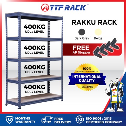 TTF Rack™ RAKKU RACK /Height 243cm 5 Levels /Boltless Rack Black ...