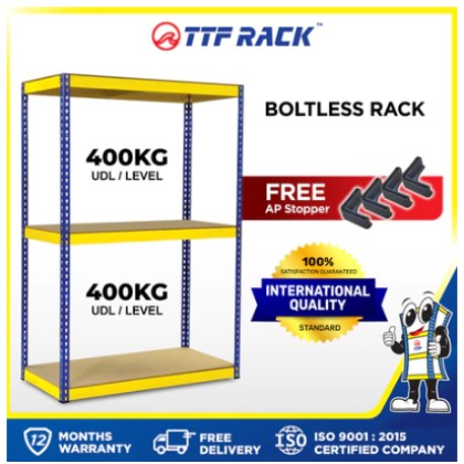 TTF Rack™ Boltless Rack H213cm D76-122cm/Rack 3 Level Rak Besi ...
